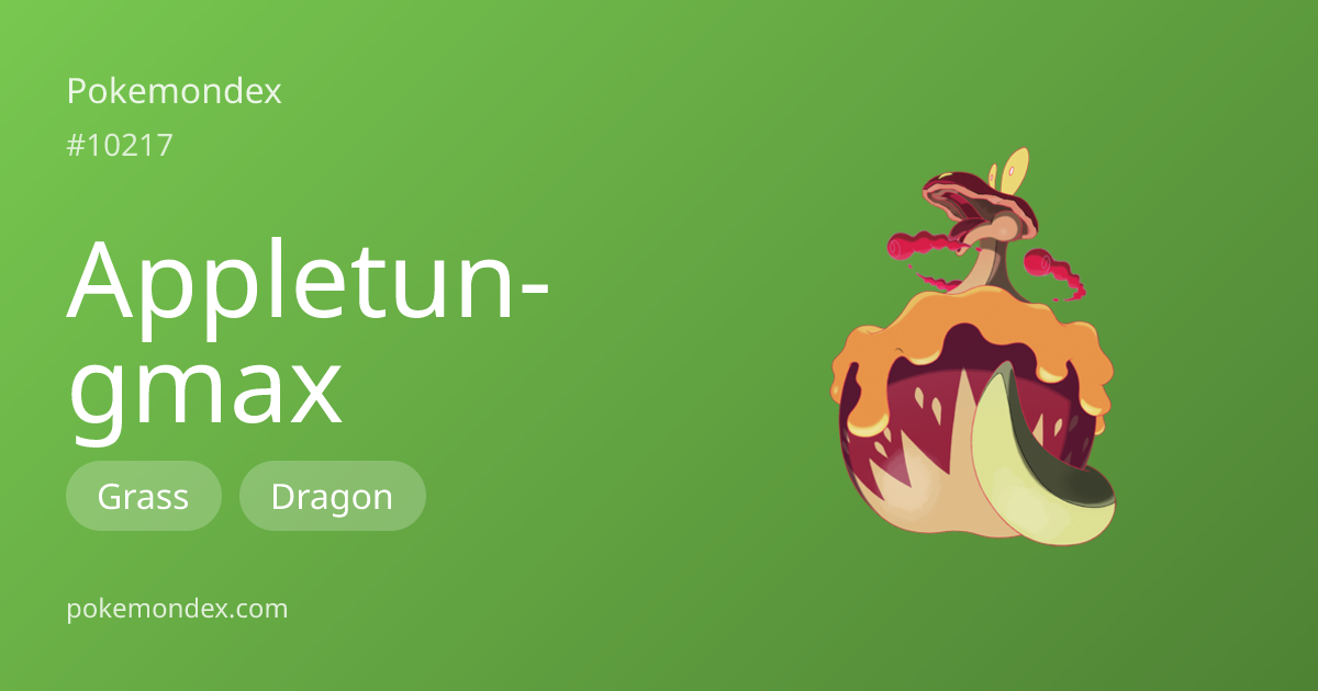 Appletun-gmax Pokédex: stats, moves, evolution & locations | Pokemondex