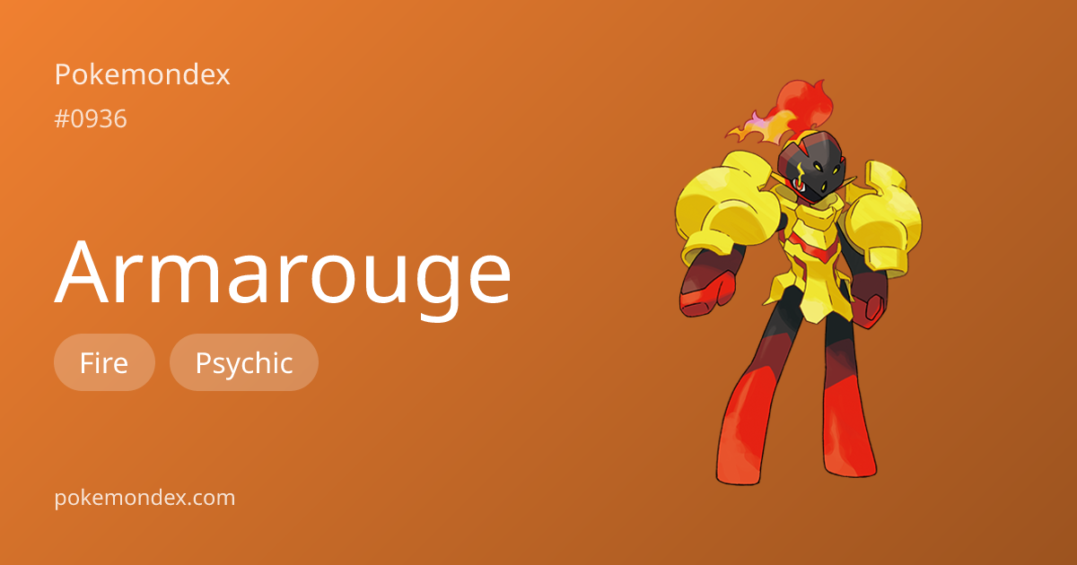 Armarouge Pokédex: stats, moves, evolution & locations | Pokemondex