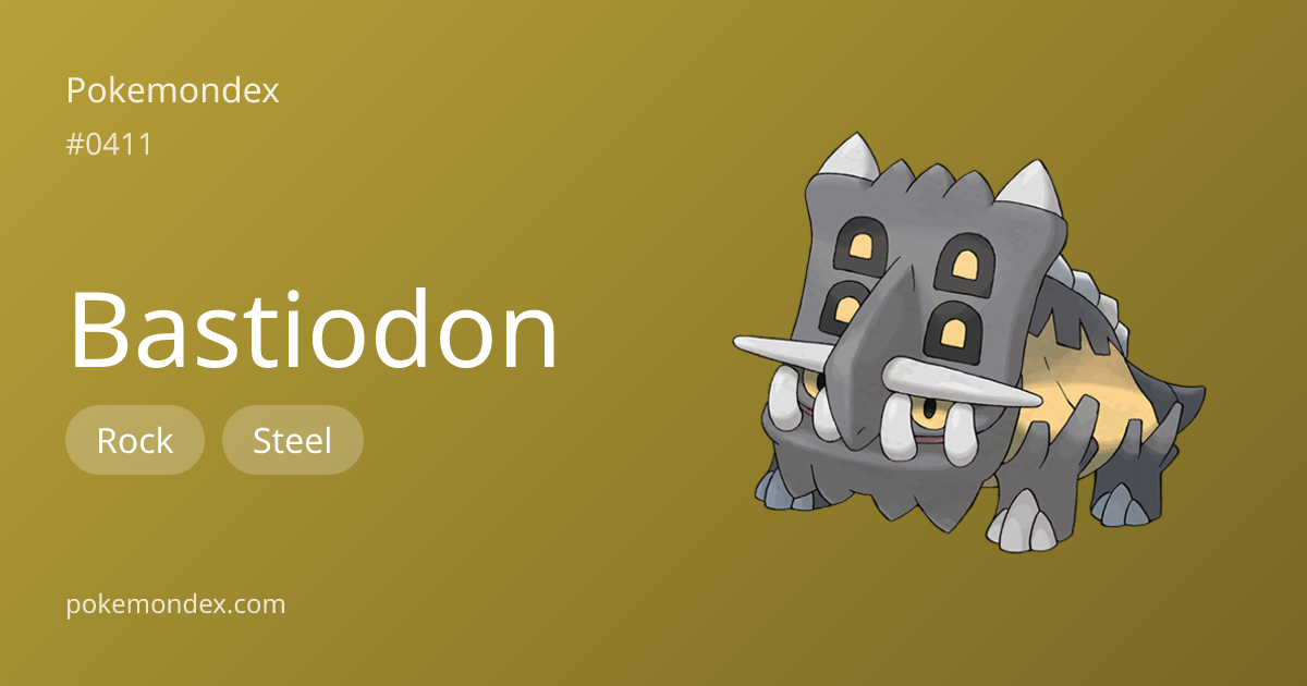 Bastiodon Pokédex: stats, moves, evolution & locations | Pokemondex