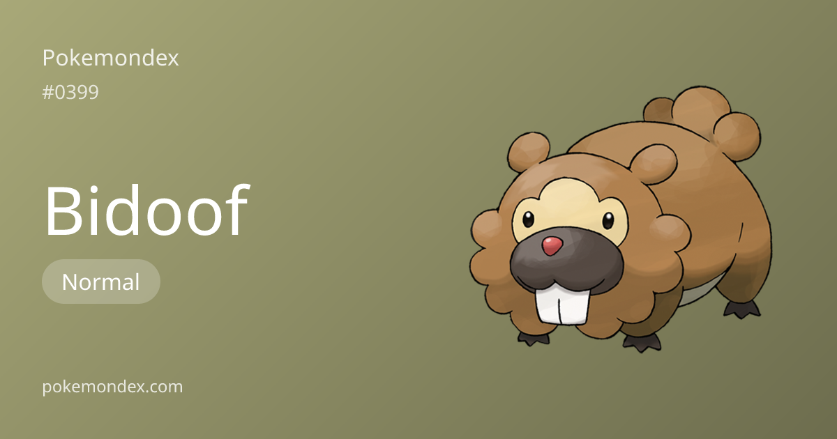 Bidoof Pokédex: stats, moves, evolution & locations | Pokemondex