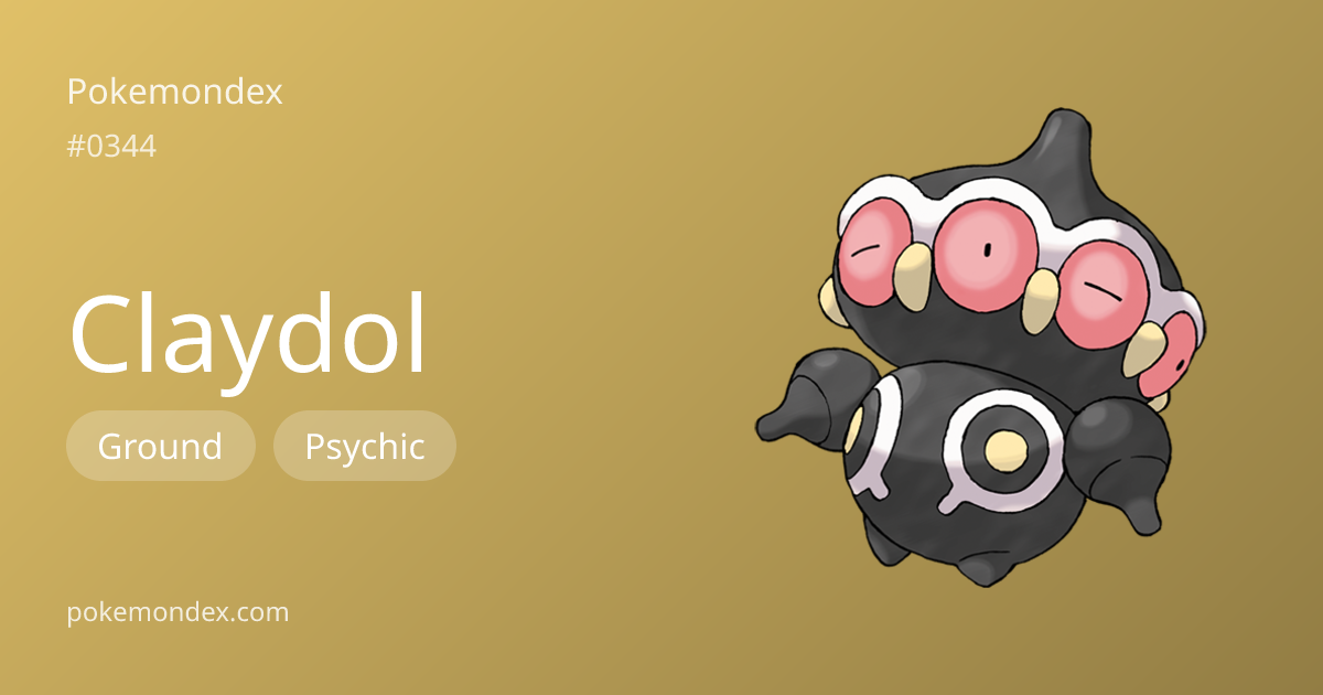 Claydol Pokédex: stats, moves, evolution & locations | Pokemondex