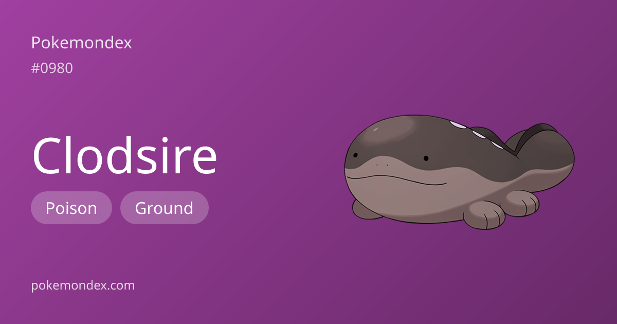Clodsire Pokédex: stats, moves, evolution & locations | Pokemondex