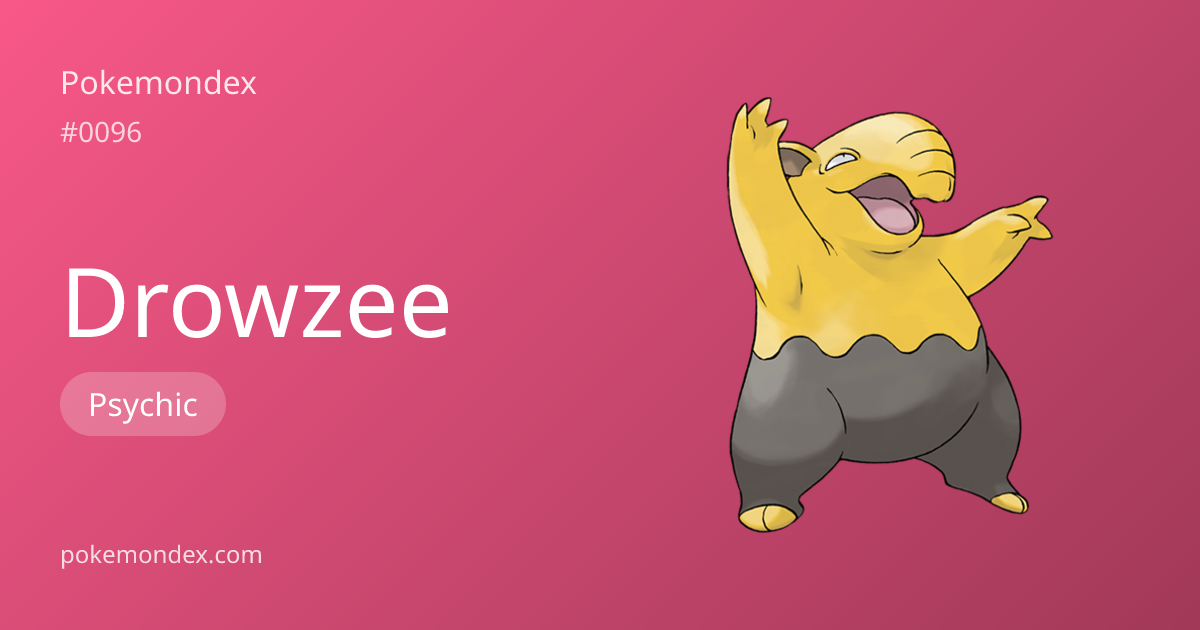 Drowzee Pokédex: stats, moves, evolution & locations | Pokemondex