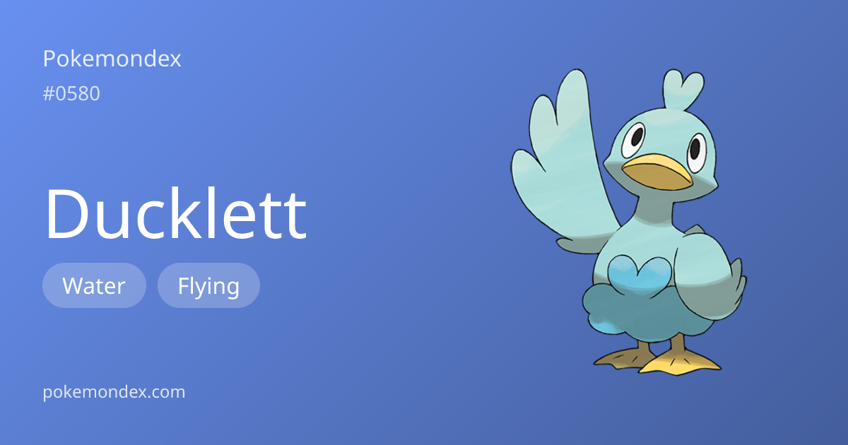 Ducklett Pokédex: stats, moves, evolution & locations | Pokemondex