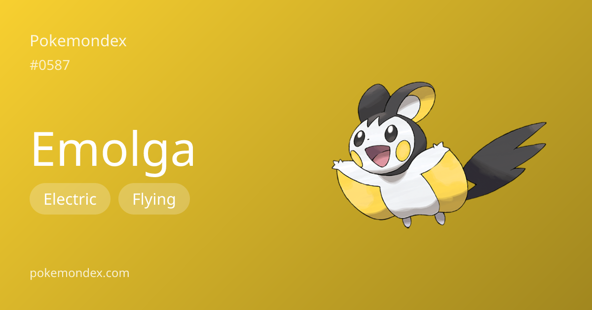 Emolga Pokédex: stats, moves, evolution & locations | Pokemondex
