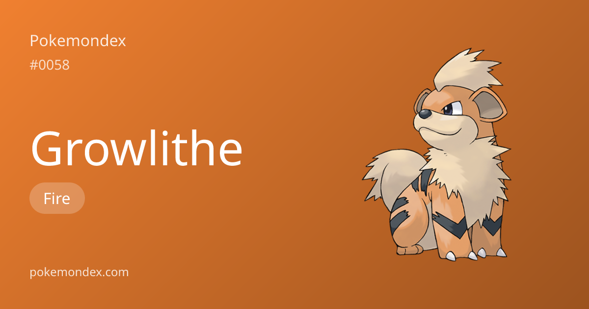 Growlithe Pokédex: stats, moves, evolution & locations | Pokemondex