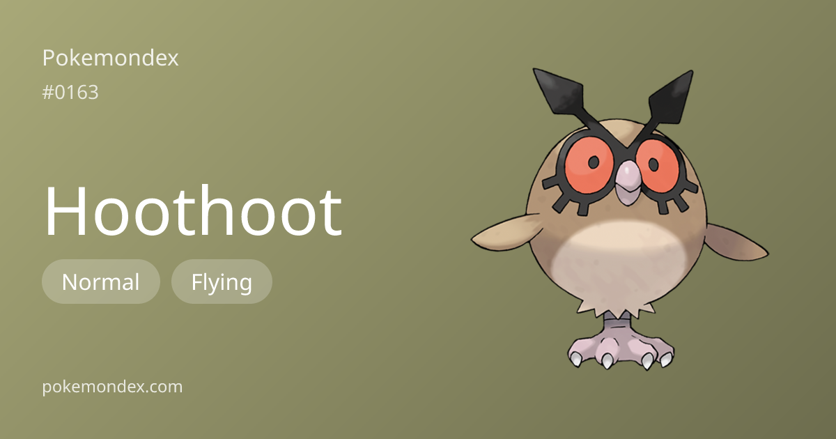 Hoothoot Pokédex: stats, moves, evolution & locations | Pokemondex
