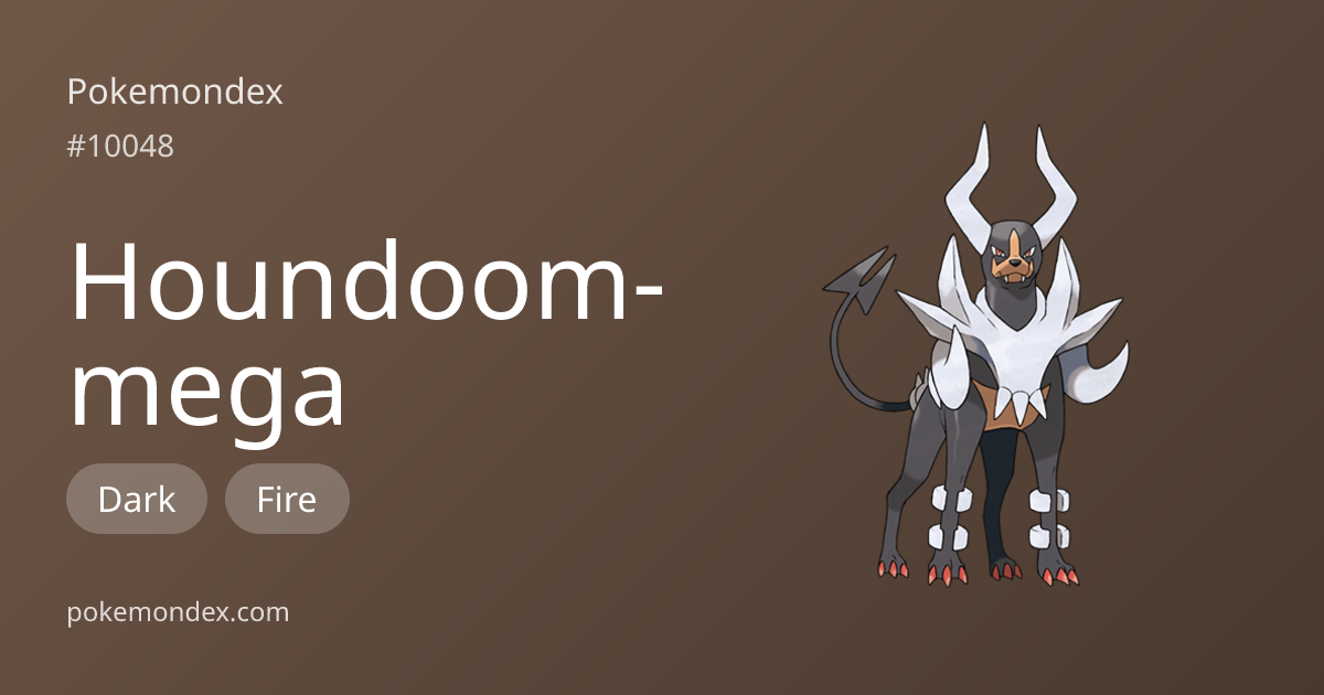 Houndoom-mega Pokédex: stats, moves, evolution & locations | Pokemondex