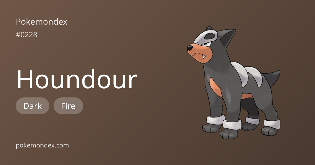 Houndour Pokédex: stats, moves, evolution & locations | Pokemondex
