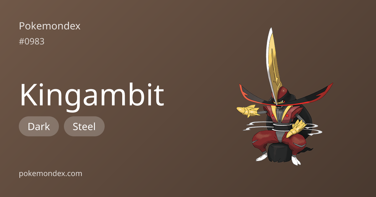 Kingambit Pokédex: stats, moves, evolution & locations | Pokemondex