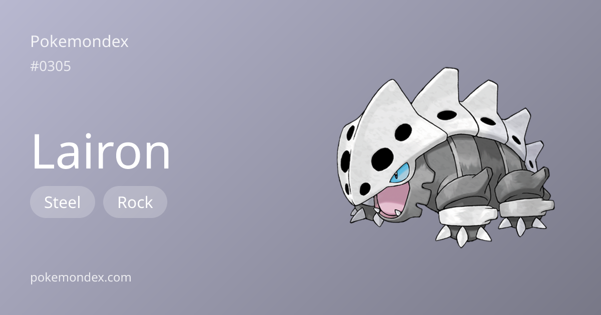 Lairon Pokédex: stats, moves, evolution & locations | Pokemondex