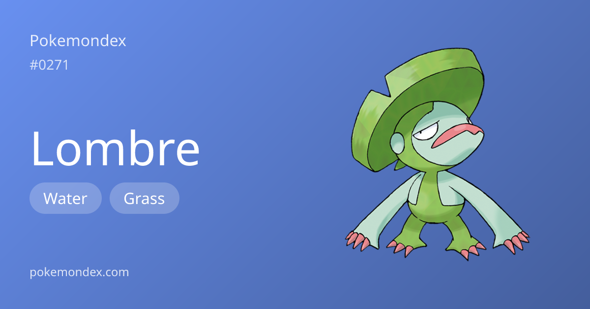 Lombre Pokédex: stats, moves, evolution & locations | Pokemondex