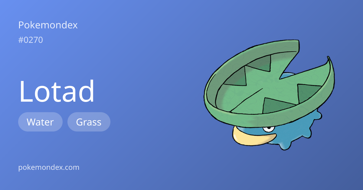 Lotad Pokédex: stats, moves, evolution & locations | Pokemondex