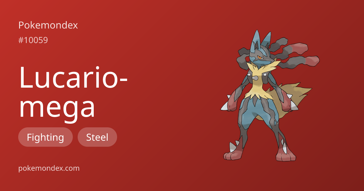 Lucario-mega Pokédex: stats, moves, evolution & locations | Pokemondex