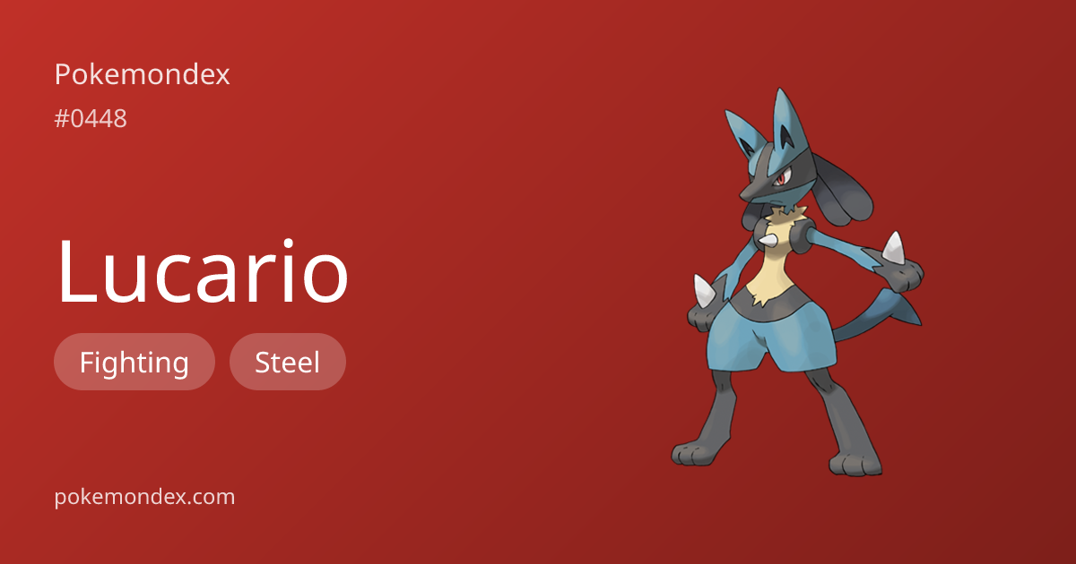 Lucario Pokédex: stats, moves, evolution & locations | Pokemondex