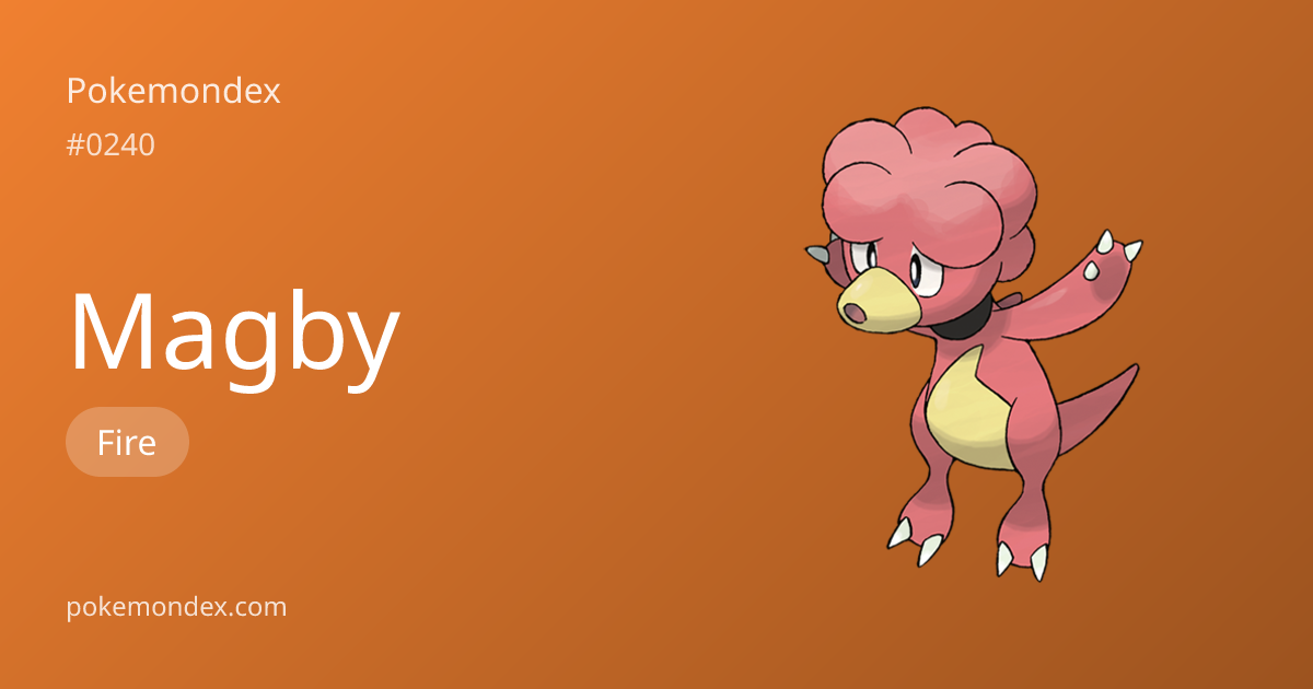 Magby Pokédex: stats, moves, evolution & locations | Pokemondex