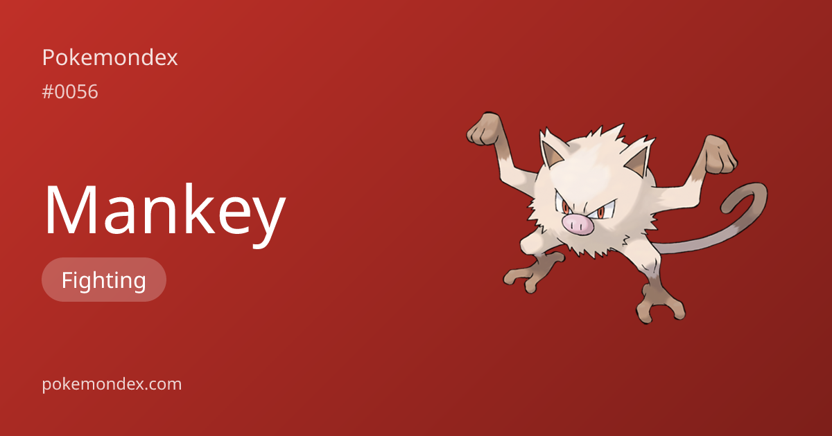 Mankey Pokédex: stats, moves, evolution & locations | Pokemondex
