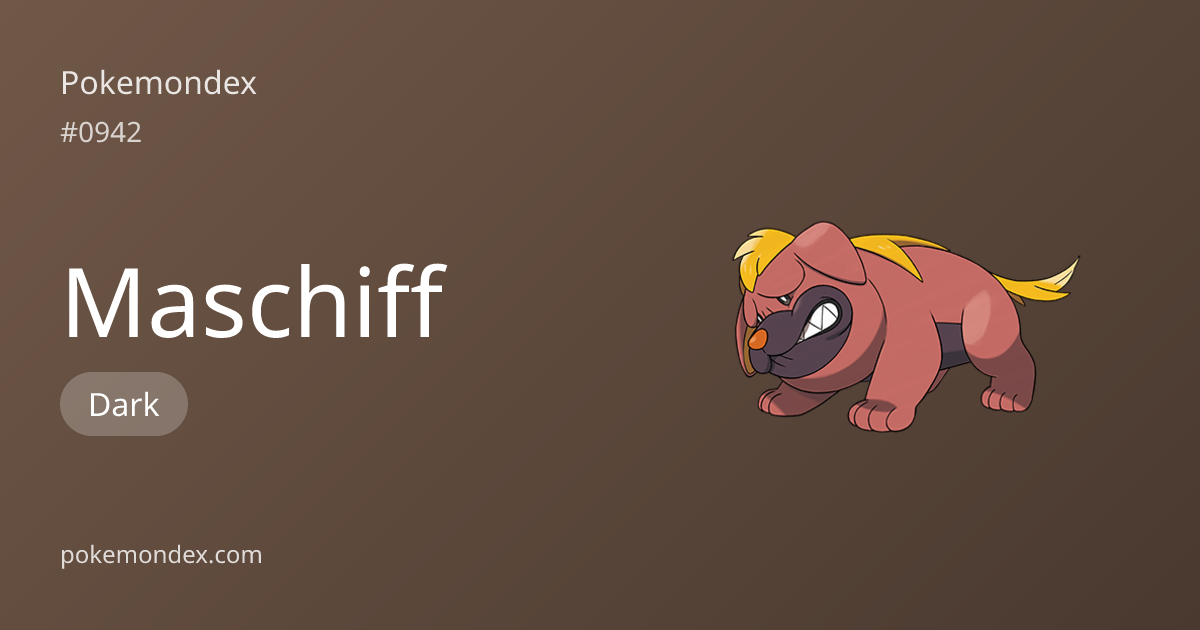 Maschiff Pokédex: stats, moves, evolution & locations | Pokemondex