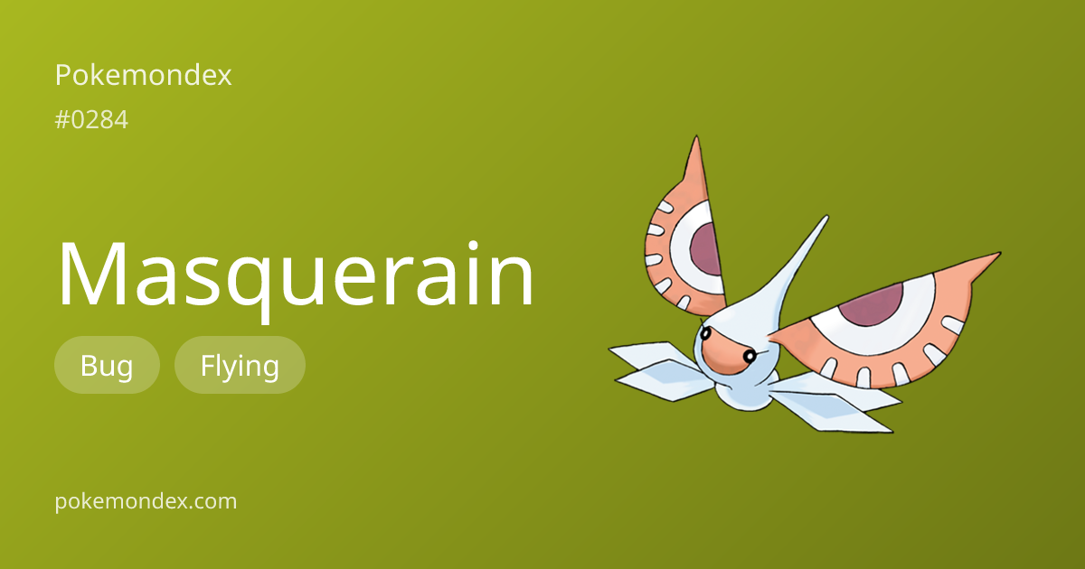 Masquerain Pokédex: stats, moves, evolution & locations | Pokemondex
