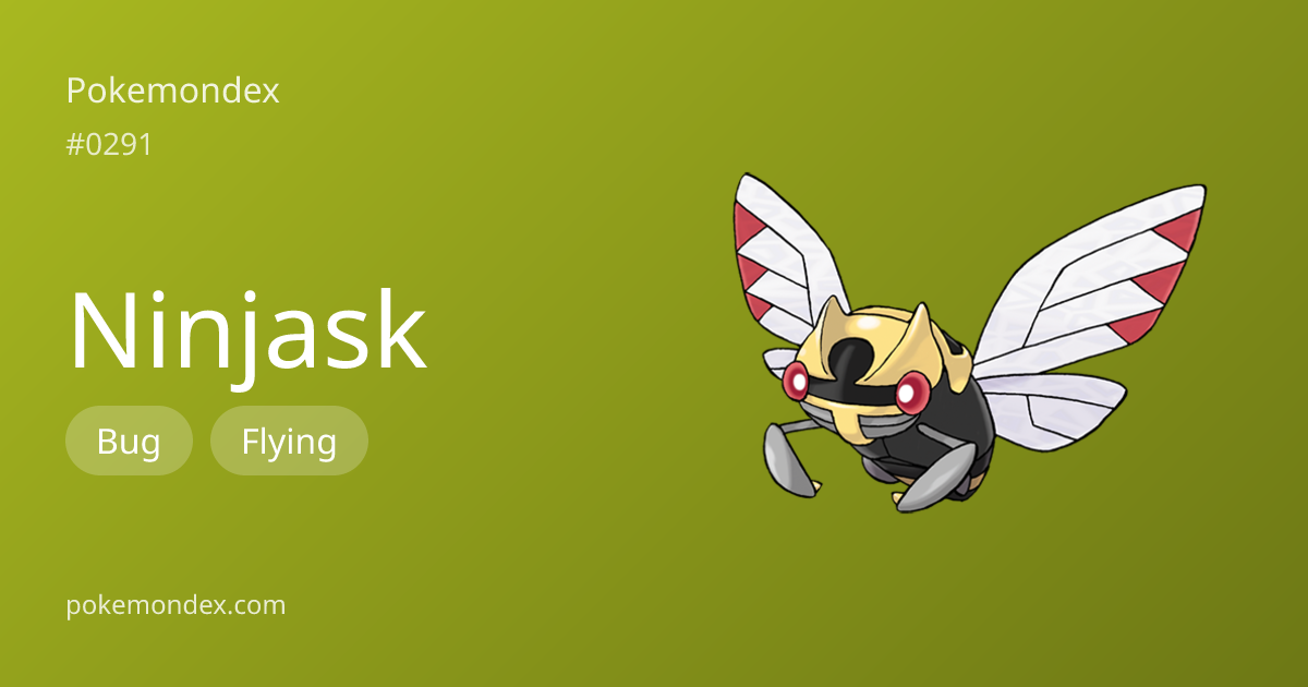 Ninjask Pokédex: stats, moves, evolution & locations | Pokemondex