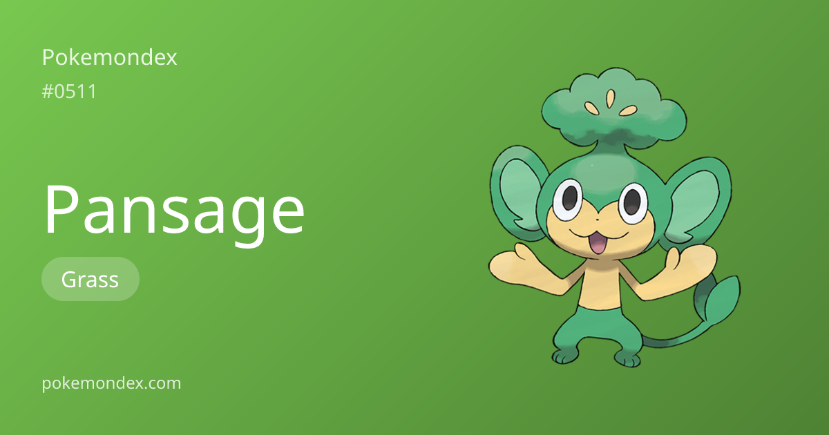 Pansage Pokédex: stats, moves, evolution & locations | Pokemondex