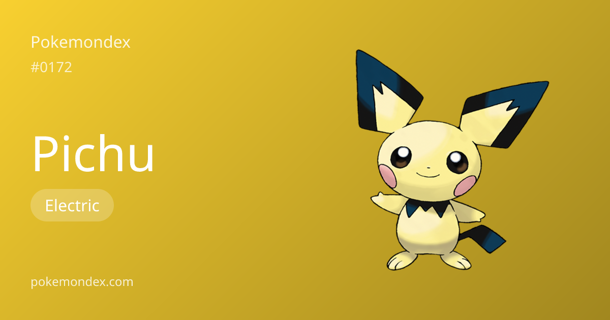 Pichu Pokédex: stats, moves, evolution & locations | Pokemondex