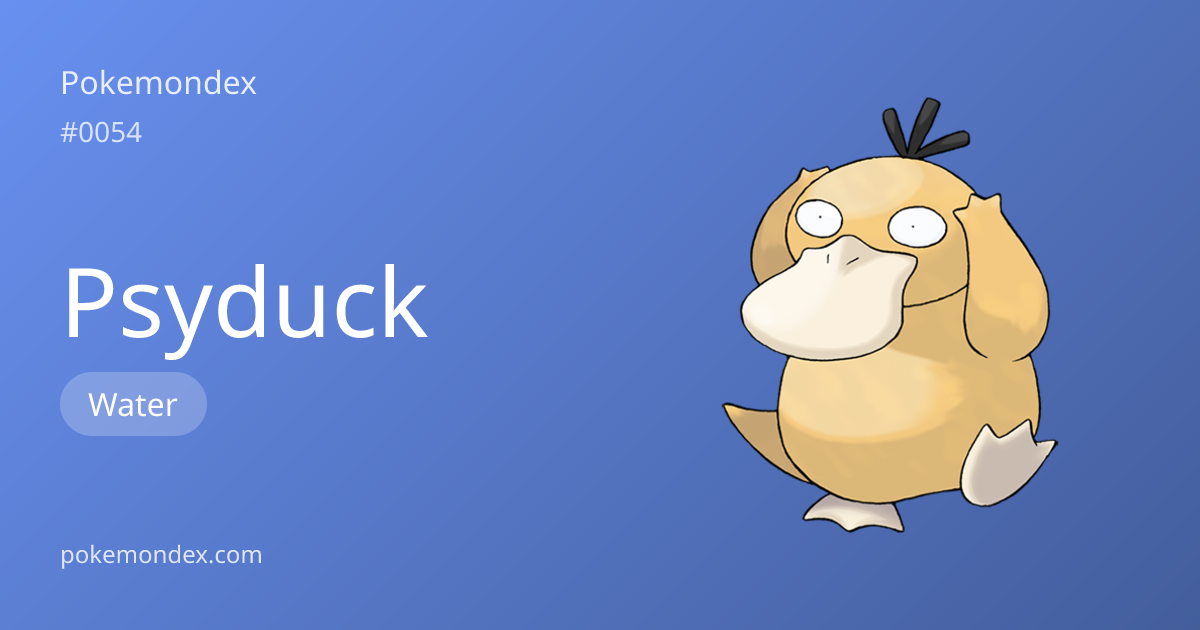 Psyduck Pokédex: stats, moves, evolution & locations | Pokemondex