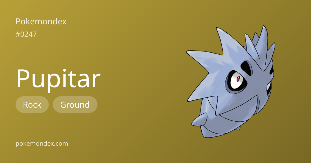 Pupitar Pokédex: stats, moves, evolution & locations | Pokemondex