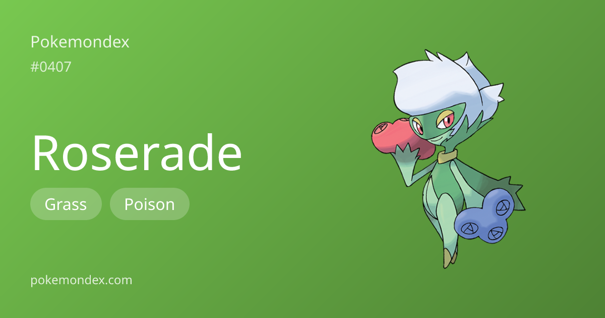 Roserade Pokédex: stats, moves, evolution & locations | Pokemondex