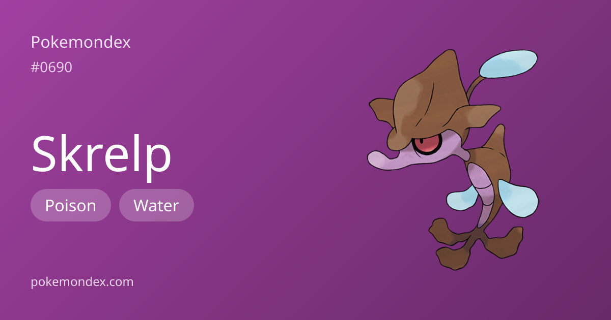 Skrelp Pokédex: stats, moves, evolution & locations | Pokemondex