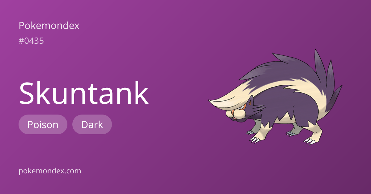Skuntank Pokédex: stats, moves, evolution & locations | Pokemondex