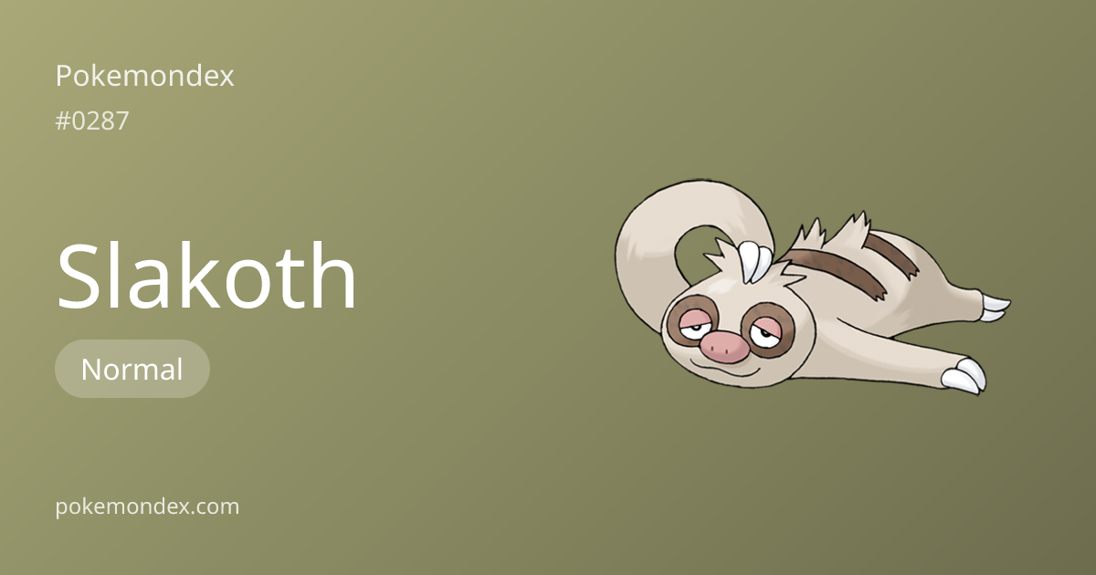 Slakoth Pokédex: stats, moves, evolution & locations | Pokemondex