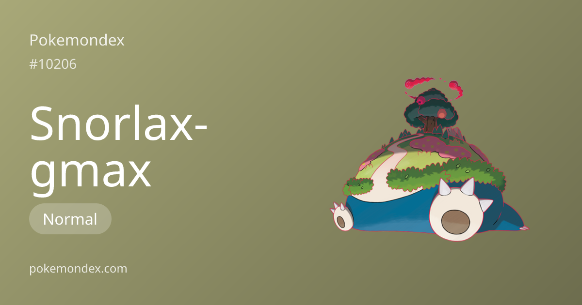 Snorlax-gmax Pokédex: stats, moves, evolution & locations | Pokemondex