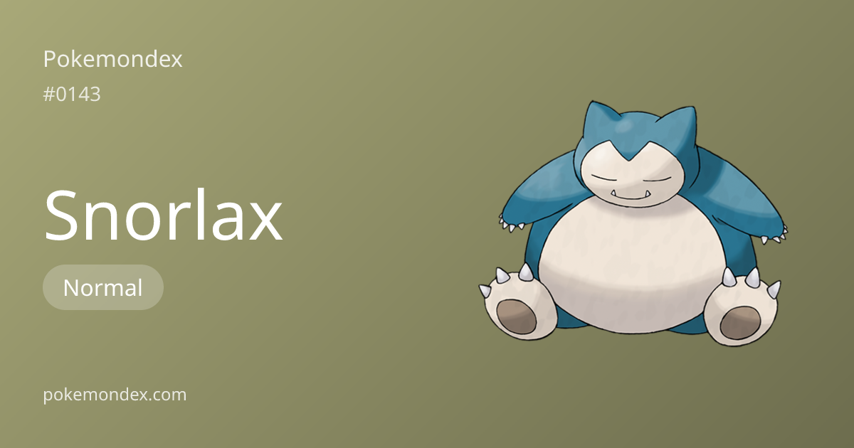 Snorlax Pokédex: stats, moves, evolution & locations | Pokemondex