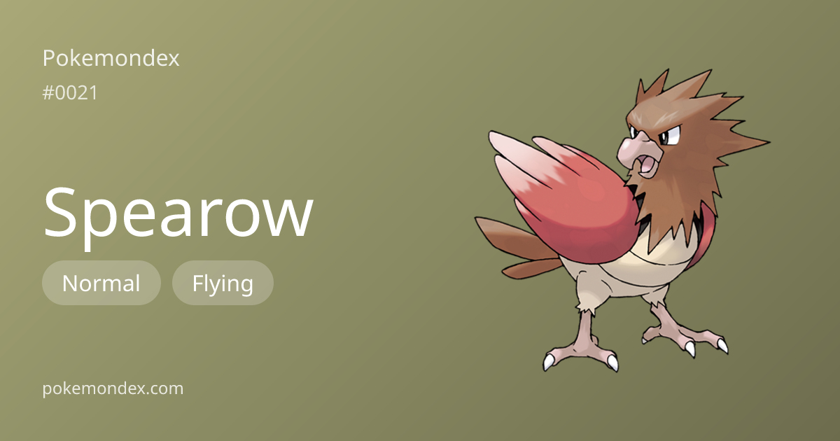 Spearow Pokédex: stats, moves, evolution & locations | Pokemondex