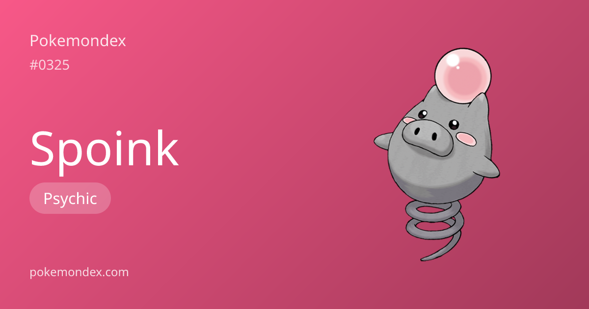 Spoink Pokédex: stats, moves, evolution & locations | Pokemondex