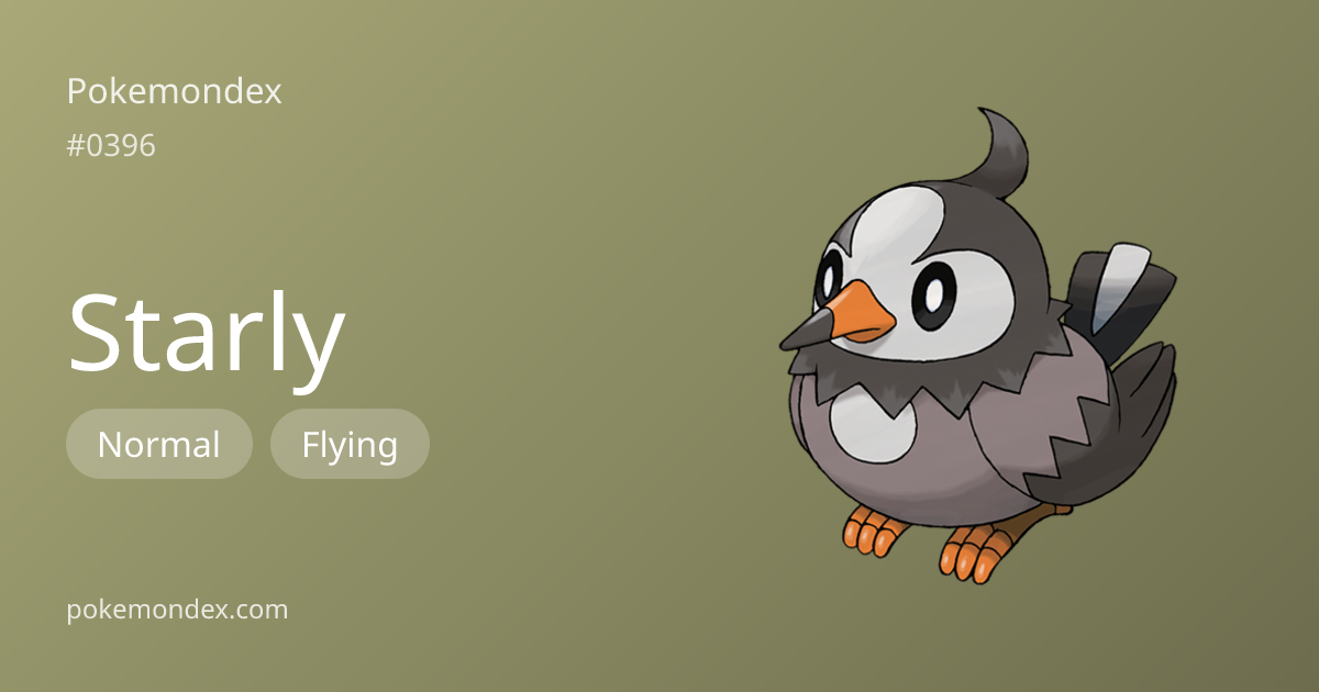Starly Pokédex: stats, moves, evolution & locations | Pokemondex