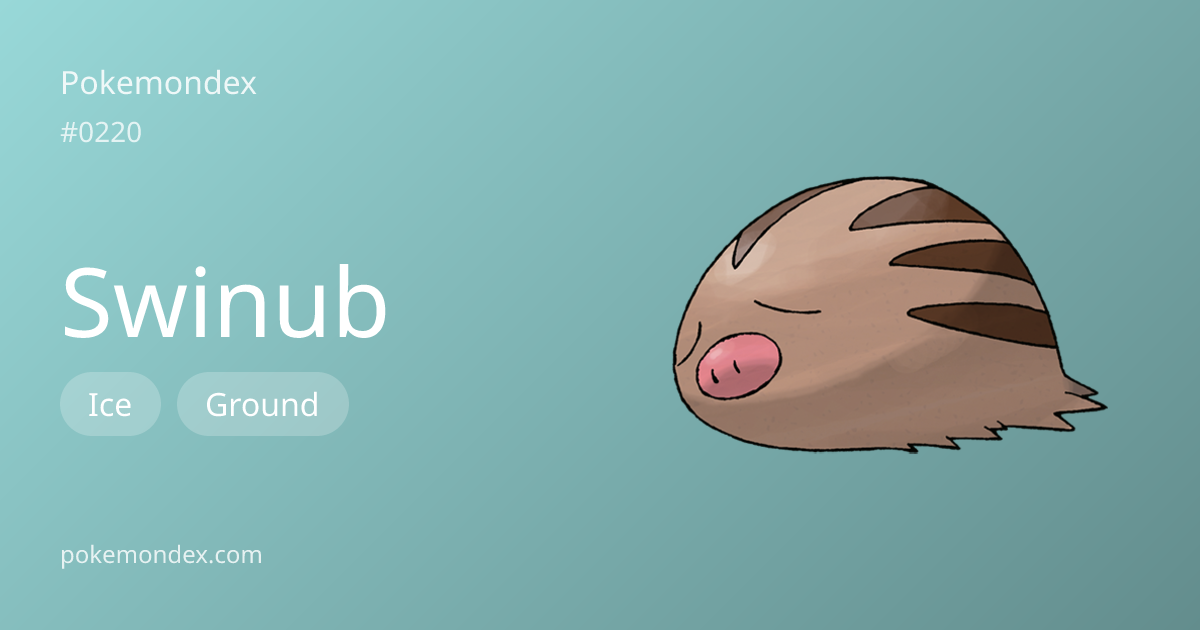 Swinub Pokédex: stats, moves, evolution & locations | Pokemondex