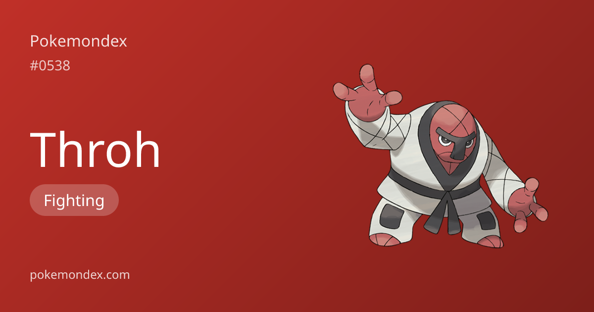 Throh Pokédex: stats, moves, evolution & locations | Pokemondex