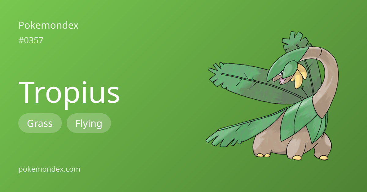 Tropius Pokédex: stats, moves, evolution & locations | Pokemondex