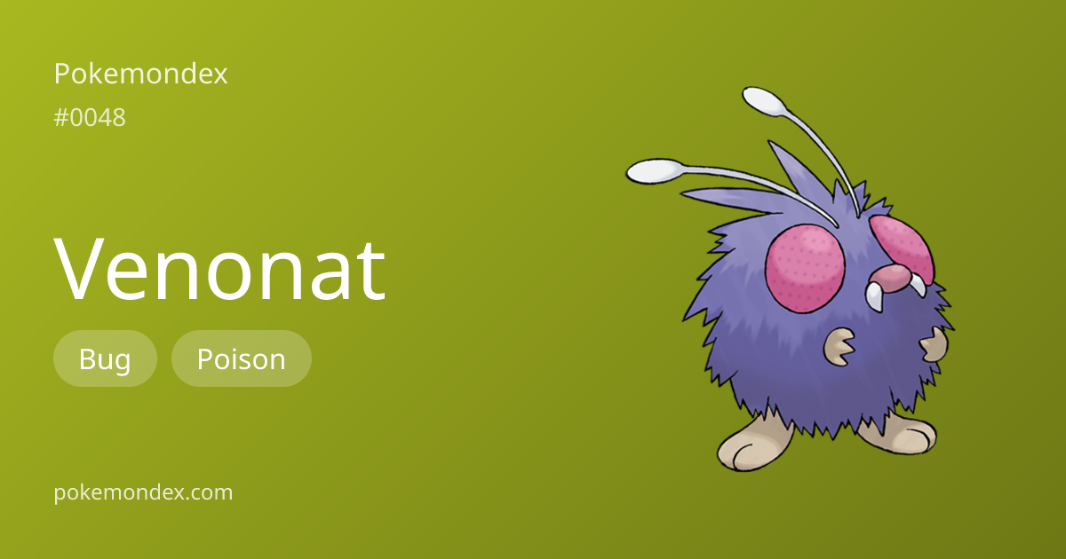 Venonat Pokédex: stats, moves, evolution & locations | Pokemondex