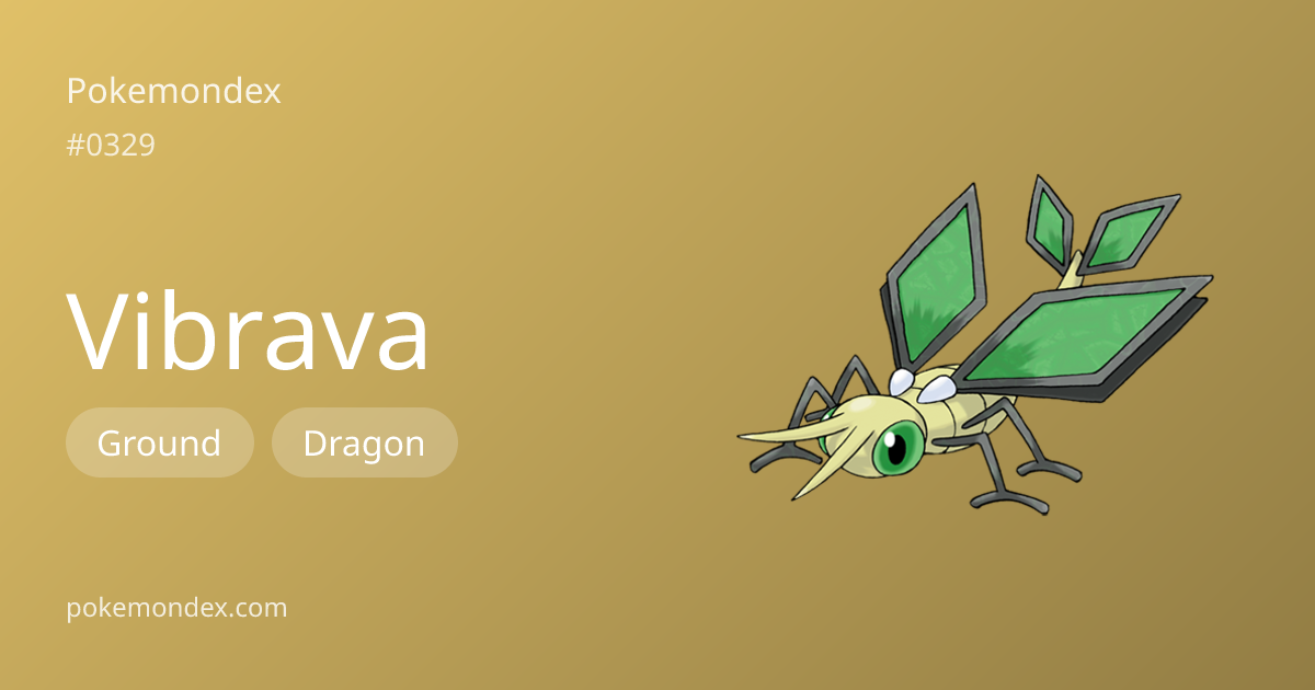 Vibrava Pokédex: stats, moves, evolution & locations | Pokemondex