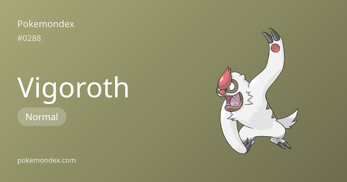 Vigoroth Pokédex: stats, moves, evolution & locations | Pokemondex