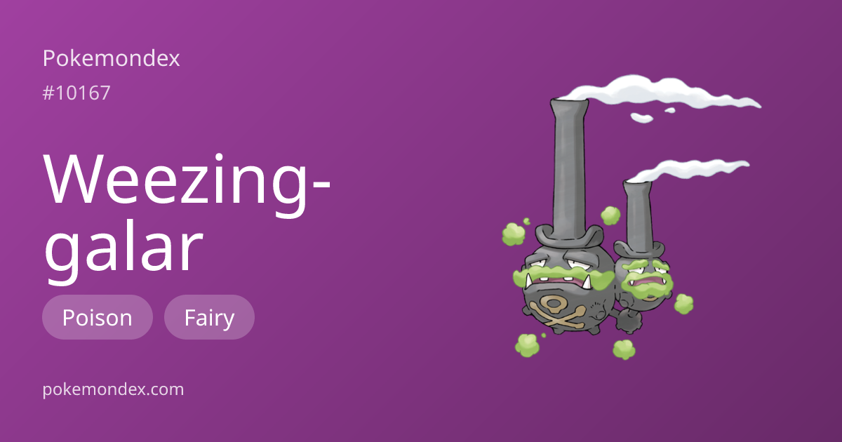 Weezing-galar Pokédex: stats, moves, evolution & locations | Pokemondex