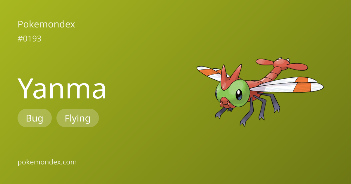 Yanma Pokédex: stats, moves, evolution & locations | Pokemondex