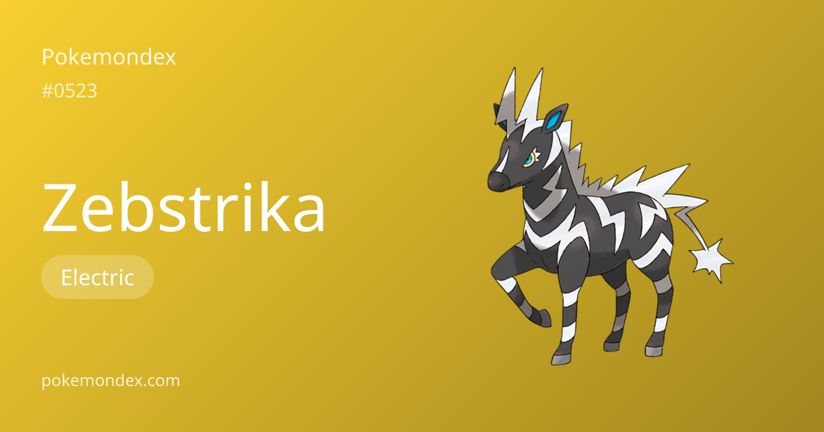 Zebstrika Pokédex: stats, moves, evolution & locations | Pokemondex